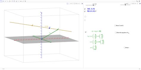 Vectors Intersection Of Lines 3d Geogebra