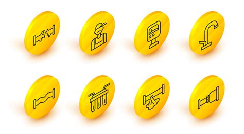 라인 파이프 어댑터 부러진 파이프 정수 필터 산업 금속 수도꼭지 압력 수량계 배관공 및 아이콘을 설정합니다 벡터 3차원 형태에 대한 스톡 벡터 아트 및 기타 이미지 Istock