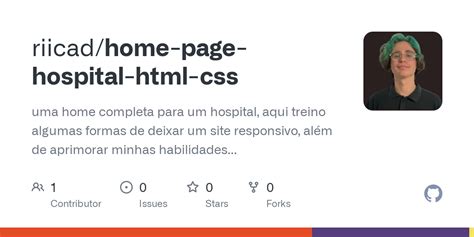 Github Riicadhome Page Hospital Html Css Uma Home Completa Para Um