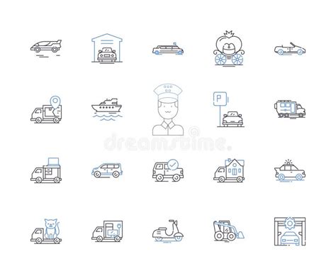 Transport And Logistic Outline Icons Collection Logistics Shipping