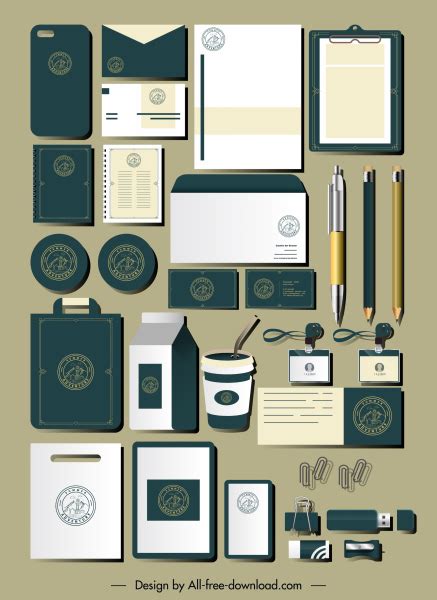 Branding Identity Sets Elegant Contrast Flat Classic Logo Vectors Images Graphic Art Designs In