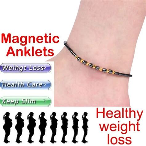 여자발찌 체중 감량 소녀 남성 여성 매력적인 마그네틱 블랙 스톤 발찌 천연 흑요석 테라피 슬림 적철광 티몬