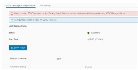 Prithwijit Bhattacharjee On Linkedin Sddc Manager Backup Task Failed With Error Could Not
