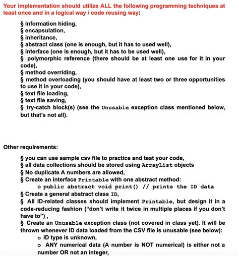 Solved Create The Printable Interface And The Exception Chegg