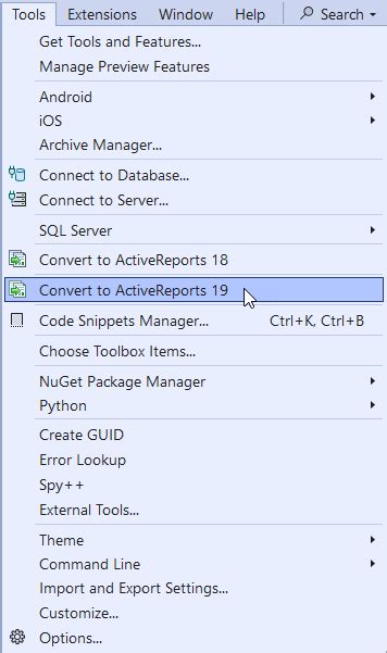 ActiveReports File Converter ActiveReports 19 NET Edition