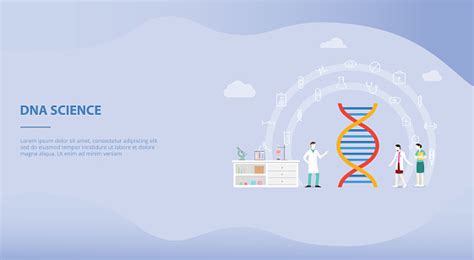 현대 플랫 스타일로 웹 사이트 템플릿 또는 방문 홈페이지에 대한 팀 사람들 의사와 과학자와 실험실에 유전 공학 벡터 Dna에 대한 스톡 벡터 아트 및 기타 이미지 Istock