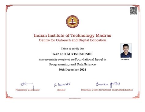Iitmadras Programming Datascience Machinelearning Ganesh Shinde