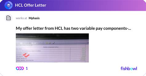My Offer Letter From HCL Has Two Variable Pay Comp Fishbowl
