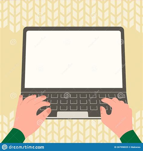 Hands Typing Text With Keyboard Laptop Screen Contains Important Information PC Contains Main
