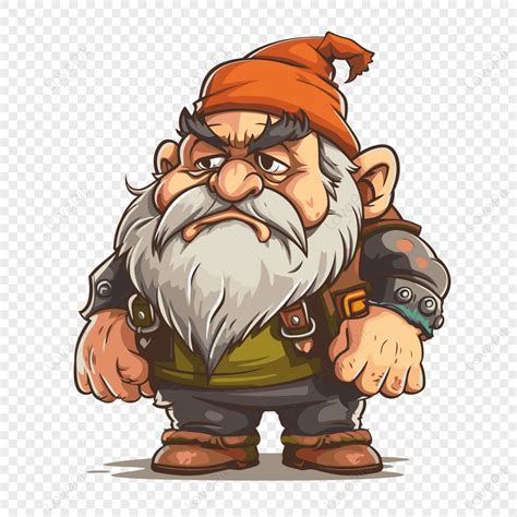 Grumpy Dwarf Vector Sticker Cartoon Png Image And Clipart Image For