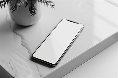 Blank White App Icon On Phone Screen Menu Mockup Premium Ai Generated Image