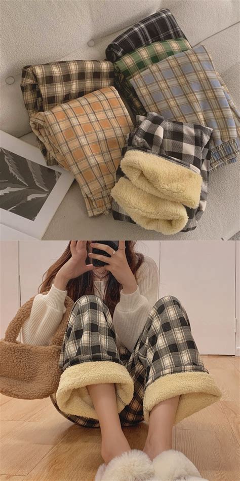 이너리즘 🔥 2장가격 양털 기모 체크 수면바지 11 홈웨어 원마일웨어 와이드팬츠 기모바지