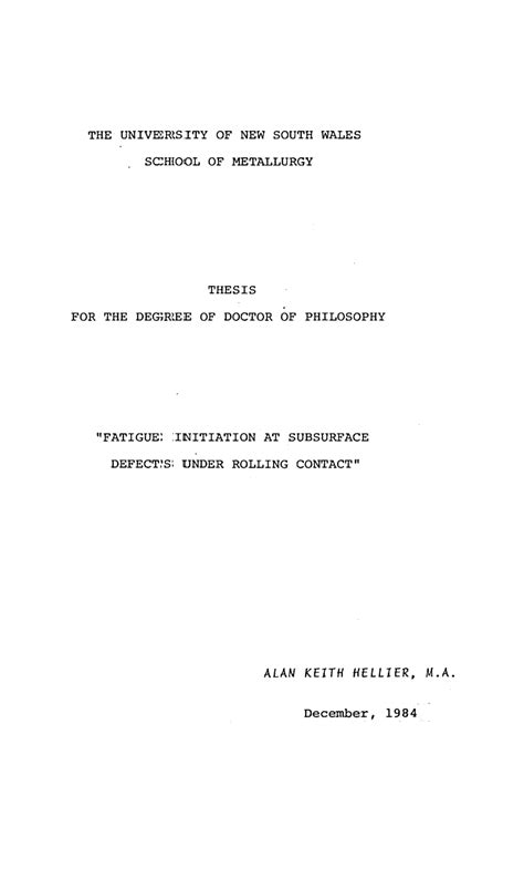 Pdf Fatigue Initiation At Subsurface Defects Under Rolling Contact