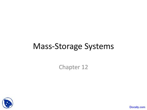 Mass Storage Systems Operating Systems Lecture Slides Docsity