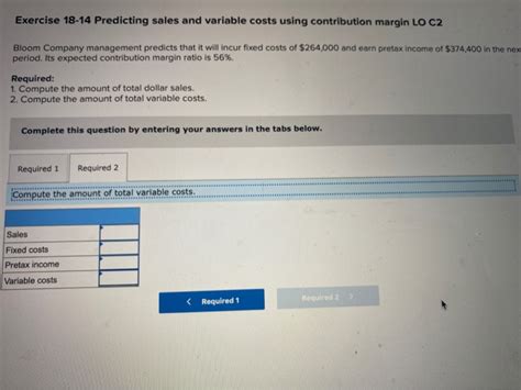 Solved Exercise 18 14 Predicting Sales And Variable Costs
