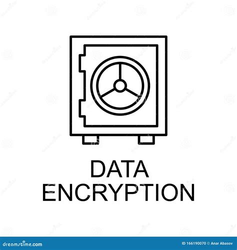 Data Encryption Outline Icon Element Of Data Protection Icon With Name For Mobile Concept And