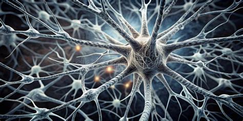 Intricate Neural Network Microscopic View Of Neuron Connections Generative Ai Stock