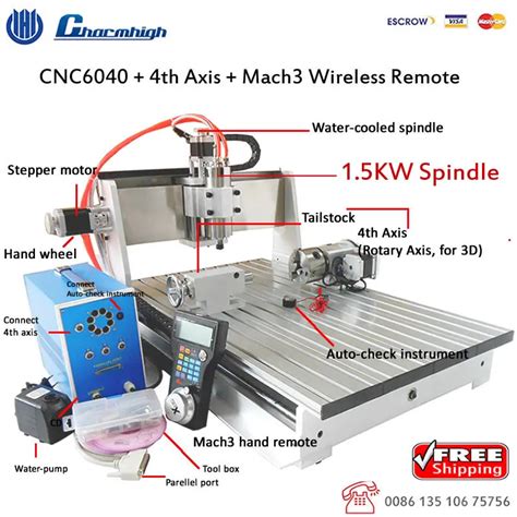Free Shipping 4 Axis Desktop Cnc 6040 1 5kw Spindle Mach3 Wireless