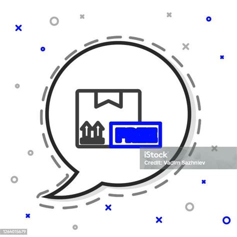 흰색 배경에 격리 된 무료 기호 아이콘과 라인 골판지 상자 상자 포장 소포 배송 운송 및 배송 다채로운 개요 개념 벡터 일러스트레이션 0명에 대한 스톡 벡터 아트 및 기타