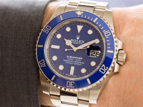 Rolex Submariner Date Ref 116619lb Smurf 18k White Gold Blue Dial Bezel