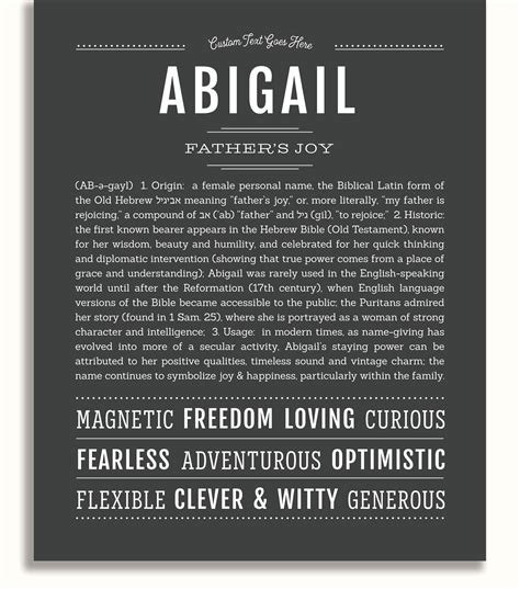 Abigail Personalized Name Meaning Art Prints Name Stories