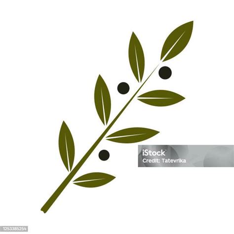 올리브 브랜치 플랫 컬러풀 한 아이콘 에 흰색 배경 벡터 일러스트레이션 벡터에 대한 스톡 벡터 아트 및 기타 이미지 벡터 올리브 개체 그룹 Istock