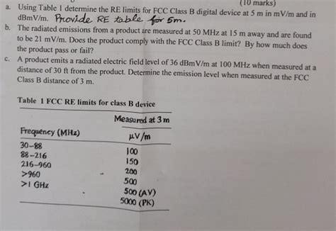 10 Ks A Using Table I Determine The Re Limits For