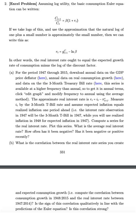 Excel Problem Assuming Log Utility The Basic Chegg Com