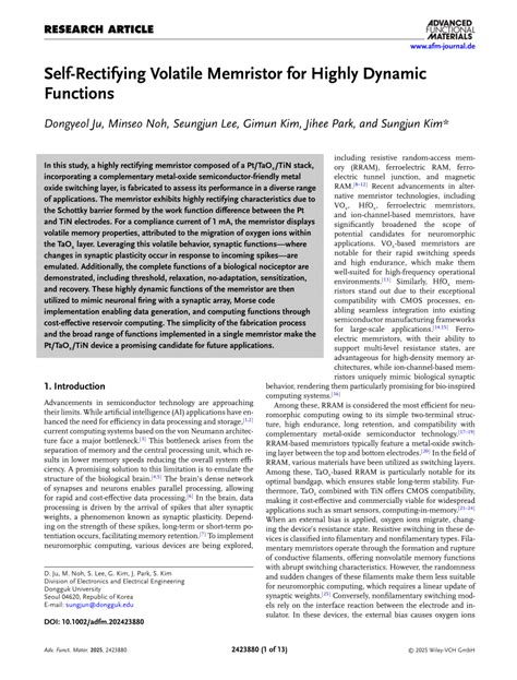 Self‐rectifying Volatile Memristor For Highly Dynamic Functions