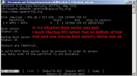 Use Testdisk Repairs Partitions Boot Sector Jerry Yangs Log