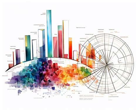 Data Visualization Charts Diagrams Vibrantly Illustration With White Background Stock