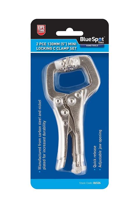 Buy Blue Spot Tools 2 Pce 100mm 4 Mini Locking C Clamp Set At Bandq
