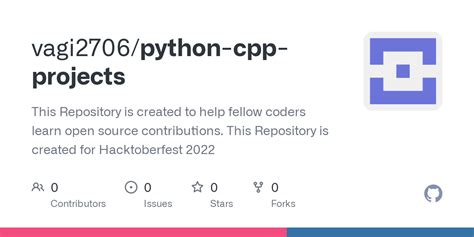 github vagi2706 python cpp projects this repository is created to help fellow coders learn