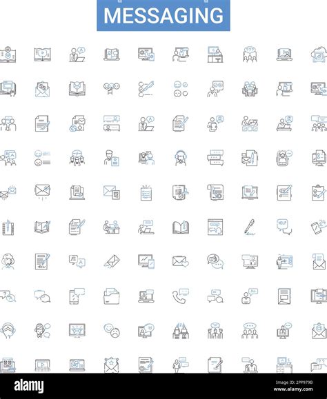 Messaging Outline Icons Collection Texting Chatting Messaging Instant Emailing