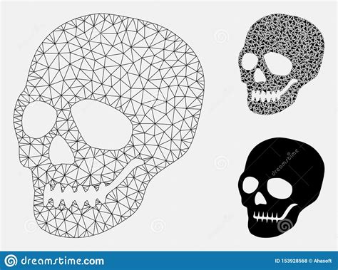Skull Vector Mesh Carcass Model And Triangle Mosaic Icon Stock Vector Illustration Of Death