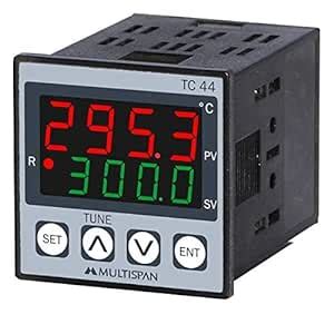 Multispan TC 44 Double Display Fix Input PID Controller PT 100 48 X 48 X 70 1 Relay 20A