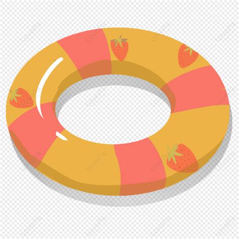 손으로 그린 여름 딸기 수영 동그라미 일러스트 크리 에이 티브 아이콘 Png 일러스트 무료 다운로드 Lovepik