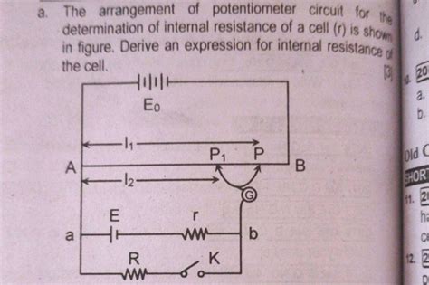 A The Arrangement Of Potentiometer Circuit For The Determination Of Inte