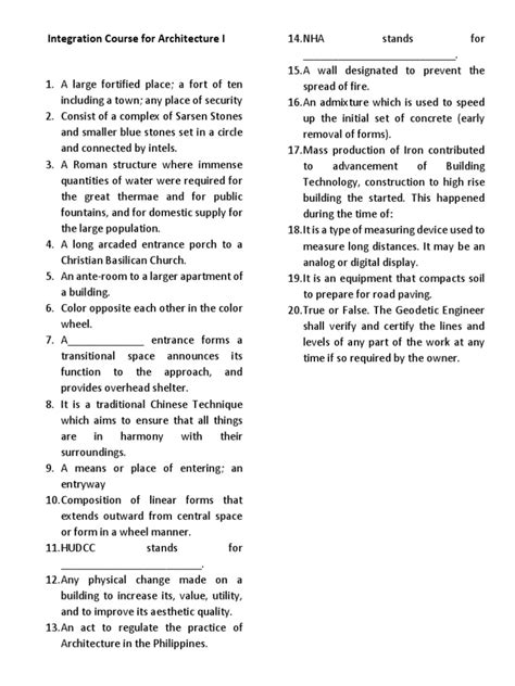 Integration Course For Architecture I Pdf Fortification Concrete