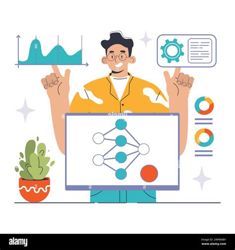 Addressing Ai Bias Concept Enthusiastic Expert Adjusts Neural Network Model Pointing At Graph