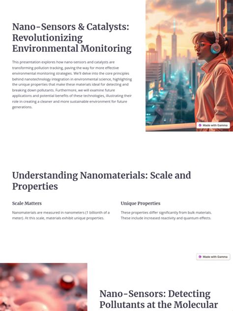 Nano Sensors And Catalysts Revolutionizing Environmental Monitoring Pdf Nanotechnology