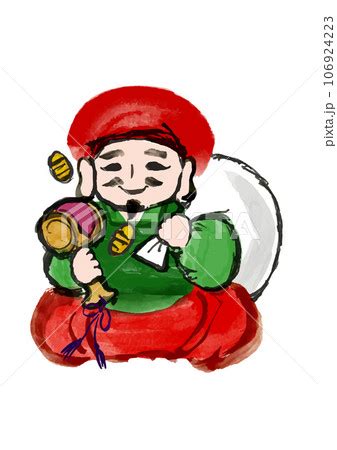 七福神の大黒天の手描き和風イラストのイラスト素材 106924223 PIXTA