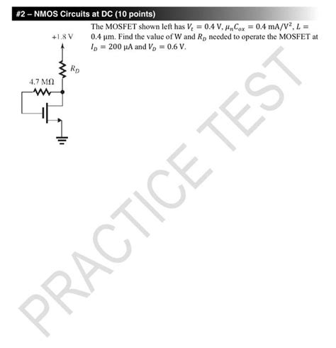 Solved Nmos Circuits At Dc Points The Mosfet Chegg Com