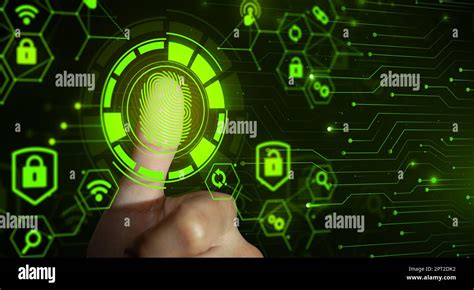 Fingerprint Scan Provides Security Access With Biometrics Identity And