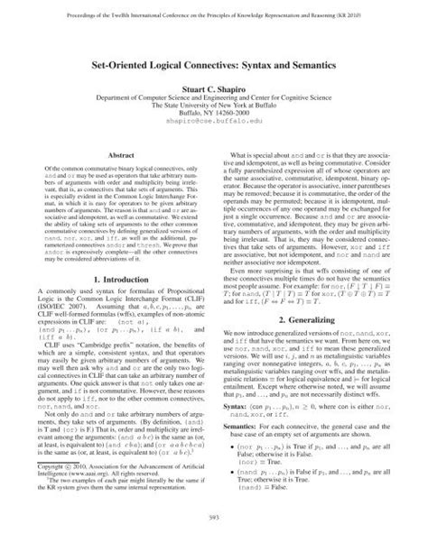 Set Oriented Logical Connectives Computer Science And
