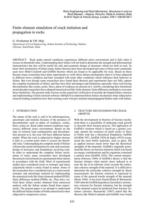 Pdf Finite Element Simulation Of Crack Initiation And Propagation In Rocks