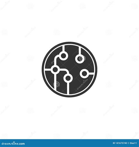 Circuit Icon Processor Circuitry Motherboard Power IC PCB Fuse Board Vector Illustration