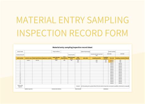 Food Sample Retention Record Form Excel Template And Google Sheets File For Free Download