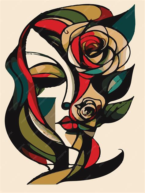 Premium Vector Vector Abstract Woman Face In Geometric Shapes Illustration