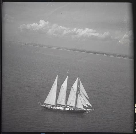 A Slightly Distant Aerial Starboard Broadside View Of The 3 Masted